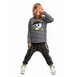 Denokids 2tlg. Outfit "Pirate Skull" in Schwarz/ Anthrazit - 69% | Gr&ouml;&szlig;e 116 | Kinder-longsleeves