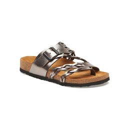 Comfortfusse Leder-Zehentrenner in Silber - 61% | Gr&ouml;&szlig;e 37 | Damen-sandalen