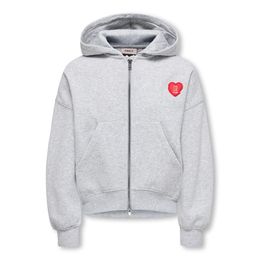 KIDS Only Sweatjacke "Evisa" in Grau - 42% | Gr&ouml;&szlig;e 158/164 | Kinder-sweatshirts-jacken