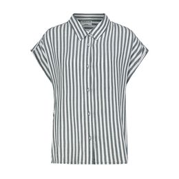 fresh made Bluse in Wei&szlig;/ Anthrazit - 52% | Gr&ouml;&szlig;e M | Damen-blusen