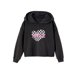 Vertbaudet Hoodie in Schwarz/ Rosa/ Wei&szlig; - 57% | Gr&ouml;&szlig;e 92 | Kinder-sweatshirts-jacken