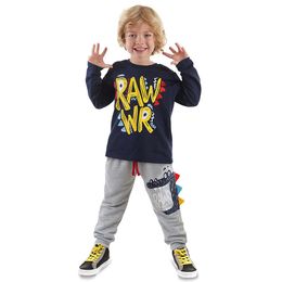 Denokids 2tlg. Outfit "Rawr" in Dunkelblau/ Grau - 73% | Gr&ouml;&szlig;e 92 | Kinder-longsleeves