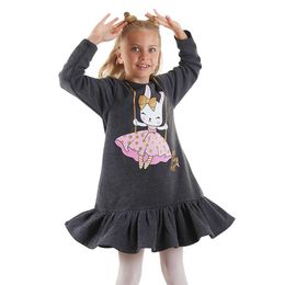 Denokids Kleid "Giitter Rabbit" in Anthrazit - 72% | Gr&ouml;&szlig;e 104 | Kinderkleider
