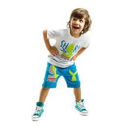 Denokids 2tlg. Outfit "Shark Island" in Wei&szlig;/ Hellblau - 69% | Gr&ouml;&szlig;e 92 | Kinder-oberteile