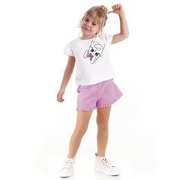 Denokids 2tlg. Outfit in Wei&szlig;/ Violett - 70% | Gr&ouml;&szlig;e 98 | Kinder-oberteile