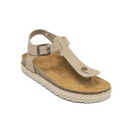 Mandel Leder-Zehensandalen in Beige/ Braun - 61% | Gr&ouml;&szlig;e 38 | Damen-sandalen