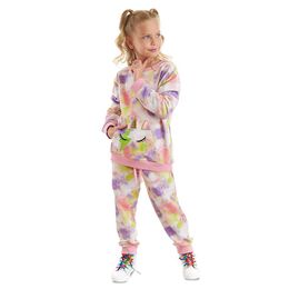 Denokids 2tlg. Outfit "Tie-dye Unicorn" in Rosa - 71% | Gr&ouml;&szlig;e 128 | Kinder-sweatshirts-jacken