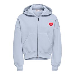 KIDS Only Sweatjacke "Evisa" in Hellblau - 48% | Gr&ouml;&szlig;e 122/128 | Kinder-sweatshirts-jacken