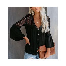 Milan Kiss Bluse in Schwarz - 66% | Gr&ouml;&szlig;e M | Damen-blusen