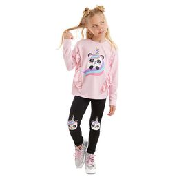 Denokids 2tlg. Outfit "Panda Unicorn" in Rosa/ Schwarz - 72% | Gr&ouml;&szlig;e 92 | Kinder-longsleeves