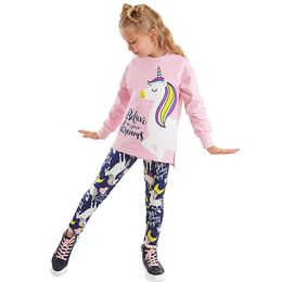 Denokids 2tlg. Outfit "Unicorn Dream" in Rosa/ Dunkelblau - 71% | Gr&ouml;&szlig;e 104 | Kinder-longsleeves