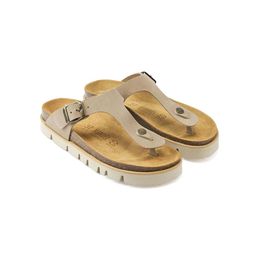 Mandel Leder-Zehentrenner in Taupe - 68% | Gr&ouml;&szlig;e 37 | Damen-sandalen
