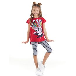Denokids 2tlg. Outfit "Super Cat" in Rot/ Grau - 73% | Gr&ouml;&szlig;e 104 | Kinder-oberteile