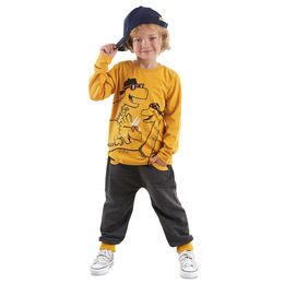 Denokids 2tlg. Outfit "Cool Dinos" in Gelb/ Anthrazit - 68% | Gr&ouml;&szlig;e 98 | Kinder-longsleeves