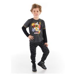 Denokids 2tlg. Outfit "Spray" in Anthrazit/ Schwarz - 65% | Gr&ouml;&szlig;e 104 | Kinder-longsleeves