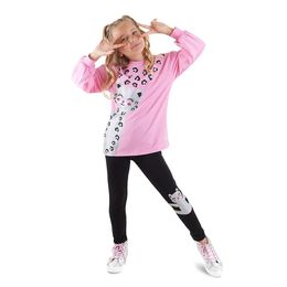 Denokids 2tlg. Outfit "Glitter Leo" in Rosa/ Schwarz - 74% | Gr&ouml;&szlig;e 104 | Kinder-longsleeves