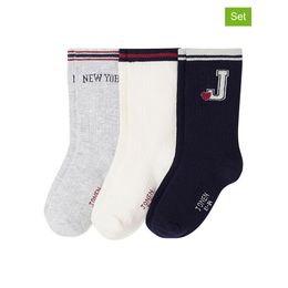 Vertbaudet 3er-Set: Socken in Wei&szlig;/ Grau/ Dunkelblau - 29% | Gr&ouml;&szlig;e 35/38 | Kinder-socken-strumpfhosen