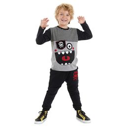 Denokids 2tlg. Outfit "Pirate" in Schwarz/ Grau - 72% | Gr&ouml;&szlig;e 92 | Kinder-longsleeves
