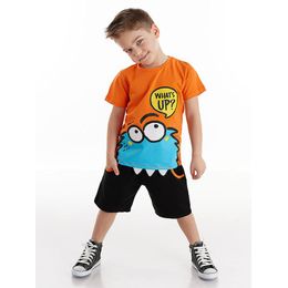Denokids 2tlg. Outfit "Whatsup Monster" in Orange/ Schwarz - 71% | Gr&ouml;&szlig;e 92 | Kinder-oberteile