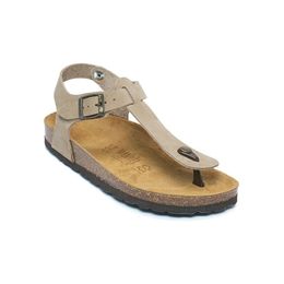 Mandel Leder-Zehensandalen in Beige - 63% | Gr&ouml;&szlig;e 39 | Damen-sandalen