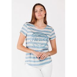 Key Largo Shirt "Florida" in Hellblau/ Wei&szlig; - 62% | Gr&ouml;&szlig;e XS | Damen-tops