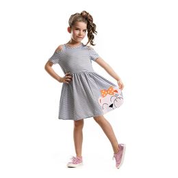 Denokids Kleid "Teddy" in Grau/ Wei&szlig; - 72% | Gr&ouml;&szlig;e 92 | Kinderkleider
