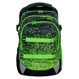 neoxx Schulrucksack "Pixel in my mind" in Gr&uuml;n/ Schwarz - (B)31 x (H)45,5 x (T)24 cm - 51% | Kinder-rucksaecke-taschen