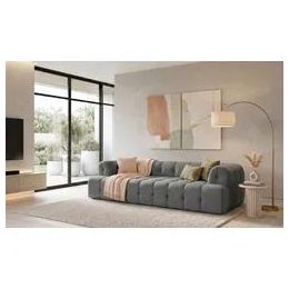 3-Sitzer Home Affaire "APERIRE Design-Sofa, moderne Steppung, Breite 225 cm", dunkelgrau, B:225cm H:77cm T:100cm, 100% Polyester, Sofas, mit Wellenunterfederung, gem&uuml;tlich und modern, komfortables Sitzgef&uuml;hl
