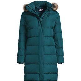 LANDS' END Daunenmantel mit Kapuze, Damen,  Blau, Polyester, by Lands' End