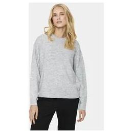 Strickpullover SAINT TROPEZ "HayaSZ Pullover", Damen, Gr. S (36), grau (pearl grau mel), Strick, Obermaterial: 57% Polyamid, 40% Polyester, 3% Elasthan, meliert, Pullover Strickpullover, mit Glitzereffekt