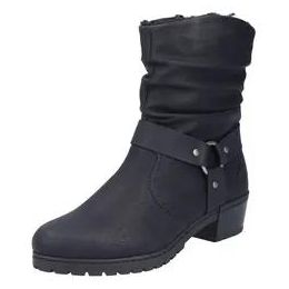 Winterstiefelette Rieker, Damen, Gr. 36, schwarz, Lederimitat, unifarben, Schuhe Winterstiefelette, Westernstiefelette, Cowboyboots, Blockabsatz, mit Zierriemen
