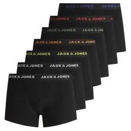 Jack & Jones Boxershorts JACK & JONES "Boxershort JACBASIC TRUNKS 7 PACK 7er Pack", Herren, Gr. L, schwarz, Obermaterial: 95% Baumwolle CO. 5% Elasthan EL., Unterhosen