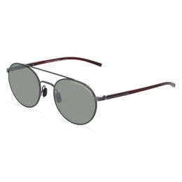 Porsche Design 8932 | Herren-Sonnenbrille | Fassung: Vollrand, Rund, Metall, Gun Gl&auml;nzend | Glasfarbe: G15 Spiegel Silber