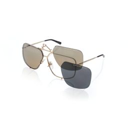 Porsche Design 8928 - mit Wechselgl&auml;sern | Unisex-Sonnenbrille | Fassung: Vollrand, Pilot, Metall, Gold Gl&auml;nzend | Glasfarbe: Braun