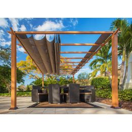 Pergola Paragon "Florenz", braun (hellbraun), B:505cm H:236cm T:350cm, Pergolen