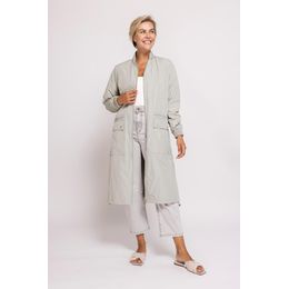 Langmantel Zhrill "ZHPANTA Mantel Bomberstyle", Damen, Gr. S, gr&uuml;n, Web, Obermaterial: 100% Polyester, unifarben, l&auml;ssig geschnitten kniebedeckend, Rundhals, elastischer Bund, M&auml;ntel, im Blouson-Look und mit Rei&szlig;verschluss