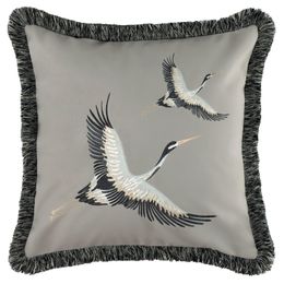 Sch&ouml;ner Wohnen Kollektion Dekokissen "Trail", grau, B:45cm L:45cm, Obermaterial: 100% Polyester, SCH&Ouml;NER WOHNEN-KOLLEKTION, Dekokissen_Sitzkissen_Kissenh&uuml;llen, mit aufwendiger Stickerei
