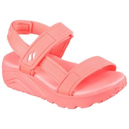 Sandale Skechers "UNO LITE SANDAL-SUNNY STAND", M&auml;dchen, Gr. 33, orange (koralle), Textil, unifarben, Schuhe Sandale, Sommerschuh mit Plateausohle, Gr&ouml;&szlig;enschablone zum Download