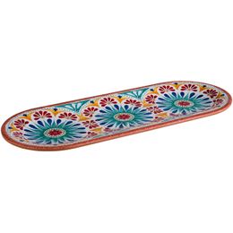 Teller APS "Arabesque", orange (terrakotta), B:15,5cm H:2cm L:38cm, Melamin, Speiseteller, Dessertschale Snackschale, Terrakottaoptik, sp&uuml;lmaschinengeeignet, L&auml;nge 38 cm