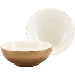 M&uuml;slischale Creatable "Golden Days", wei&szlig; (gold, wei&szlig;), &Oslash;:16cm, Steinzeug, Sch&uuml;sseln, M&uuml;slischale, 16 cm, Spezialglasur