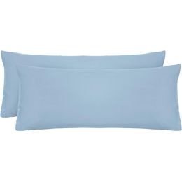 Kissenbezug Biberna "Michi Feinjersey mit Rei&szlig;verschluss", blau (eisblau), B:40cm L:60cm, Feinjersey, Obermaterial: 100% Baumwolle, Kissenbez&uuml;ge, Kissenbezug, verschiedene Gr&ouml;&szlig;en, Feinjersey Kissenh&uuml;lle aus 100% Baumwolle