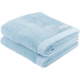 Handtuch Tom Tailor HOME "COLOR BATH", blau (sky blau), B:50cm L:100cm, Frottier, Frottier, Handt&uuml;cher, 100% Baumwolle, 50x100 cm, uni, gro&szlig;e Farbauswahl