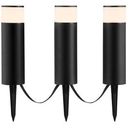 LED Gartenleuchte Brilliant "Dody", schwarz, wei&szlig;, H:38cm &Oslash;:7cm, Leuchten, LED Gartenleuchte, LED Gartenspie&szlig; 3er Set, dimmbar, RGB, CCT, IP44, App steuerbar