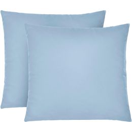 Kissenbezug Biberna "Michi Feinjersey mit Rei&szlig;verschluss", blau (eisblau), B:80cm L:80cm, Feinjersey, Obermaterial: 100% Baumwolle, Kissenbez&uuml;ge, Kissenbezug, verschiedene Gr&ouml;&szlig;en, Feinjersey Kissenh&uuml;lle aus 100% Baumwolle