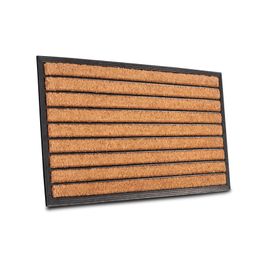Fu&szlig;matte Hanse Home "Mix Mats Gummi Kokos Striped, T&uuml;rmatte", schwarz (kokos,schwarz), B:45cm H:20mm L:75cm, Kokos, Teppiche, Fu&szlig;matte, Strapazierf&auml;hig, pflegeleicht, robust, wetterfest, UV-best&auml;ndig
