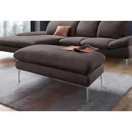 Hocker W.Schillig "enjoy&MORE", braun (braun z59), B:106cm H:45cm T:71cm, Chenille-Flachgewebe R66 (85% Polyester, 15% Nylon);Longlife Xtra-Leder Z59: Glattleder mit modischer Pr&auml;gung. Hautst&auml;rke 0, 9 - 1, 1 mm;Stoff S37 (100% Polyester), Hocker, Hocker, F&uuml;&szlig;e Chrom gl&auml;nzend, Breite 106 cm