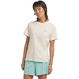 T-Shirt Jack Wolfskin "ESSENTIAL T W", Damen, Gr. L, wei&szlig; (cotton wei&szlig;), Obermaterial: 100% Baumwolle, Rundhals, Shirts T-Shirt, weiches, klassisches T-Shirt aus atmungsaktiver Bio-Baumwolle