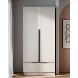 Kleiderschrank Home Affaire "Spirit Kleiderschrank mit Schublade und Stauraum", kaschmir, B:90,2cm H:192,9cm T:51cm, FSC-zertifizierter Holzwerkstoff, Schr&auml;nke, Kleiderschrank, Mit schwarzen Metallgriffen und 2 Kleiderstangen