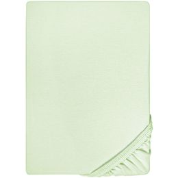 Spannbettlaken Biberna "Marc", gr&uuml;n (mint), L:200cm, Jersey, Obermaterial: 100% Baumwolle, Bettlaken, Spannbettlaken, aus Baumwolle, f&uuml;r Matratzen bis 22 cm H&ouml;he, Bettlaken, Spannbetttuch