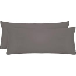 Kissenbezug Biberna "Michi Feinjersey mit Rei&szlig;verschluss", grau, B:40cm L:60cm, Feinjersey, Obermaterial: 100% Baumwolle, Kissenbez&uuml;ge, Kissenbezug, verschiedene Gr&ouml;&szlig;en, Feinjersey Kissenh&uuml;lle aus 100% Baumwolle